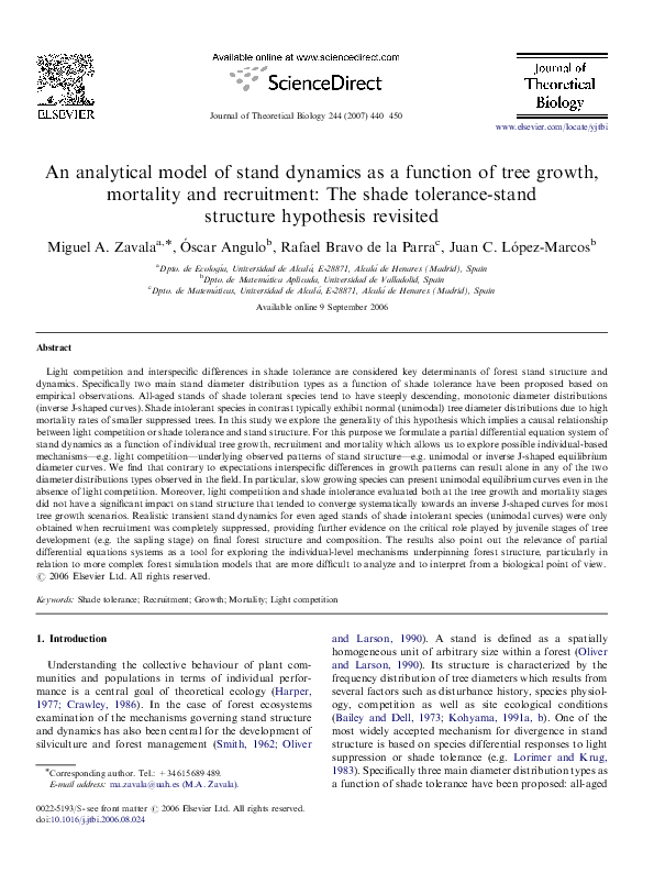 (PDF) An analytical model of stand dynamics as a function of tree ...