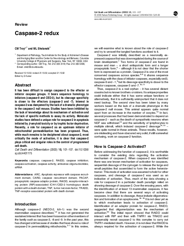 (PDF) Caspase-2 redux