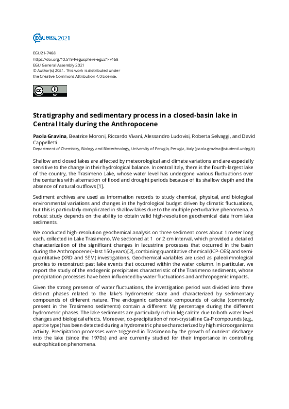 (PDF) Stratigraphy and sedimentary process in a closed-basin lake in ...