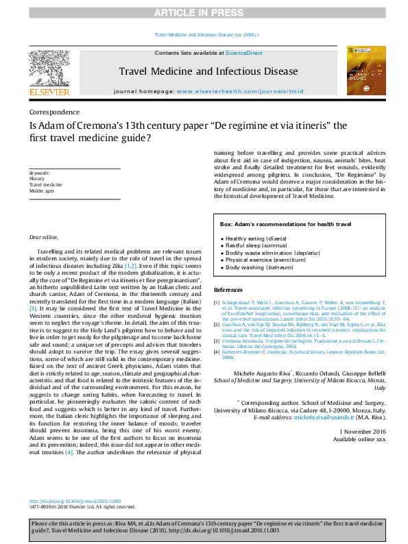 (PDF) Is Adam of Cremona's 13th century paper “De regimine et via ...