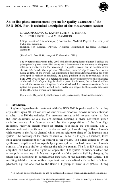 (PDF) An on-line phase measurement system for quality assurance of the ...