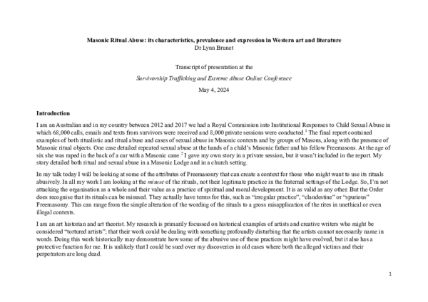 (PDF) Masonic Ritual Abuse: its characteristics, prevalence and ...