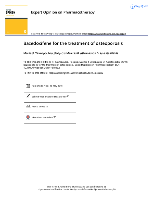 (PDF) Bazedoxifene for the treatment of osteoporosis | Athanasios Anastasilakis - Academia.edu