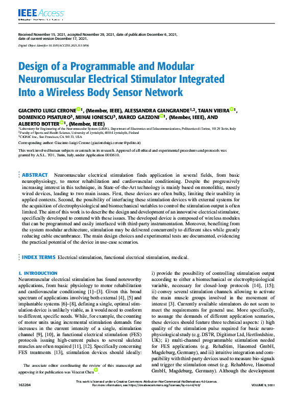 (PDF) Design of a Programmable and Modular Neuromuscular Electrical ...