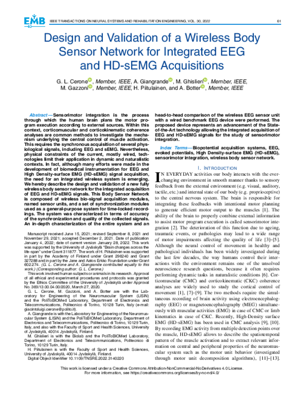 (PDF) Design and Validation of a Wireless Body Sensor Network for Integrated EEG and HD-sEMG ...