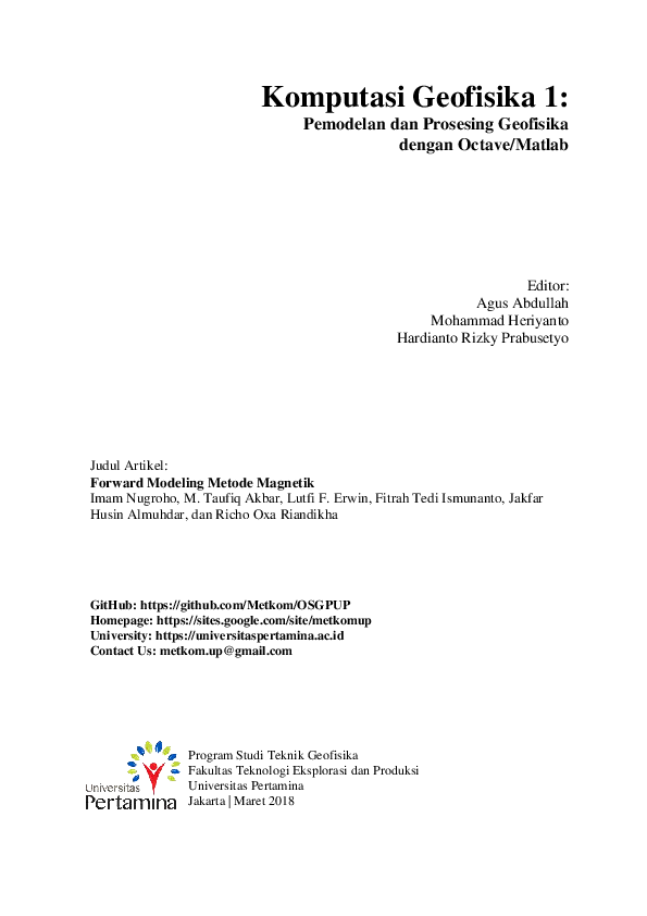 (PDF) Forward Modeling Metode Magnetik