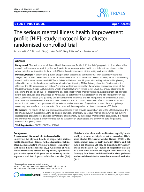 (PDF) The serious mental illness health improvement profile [HIP ...