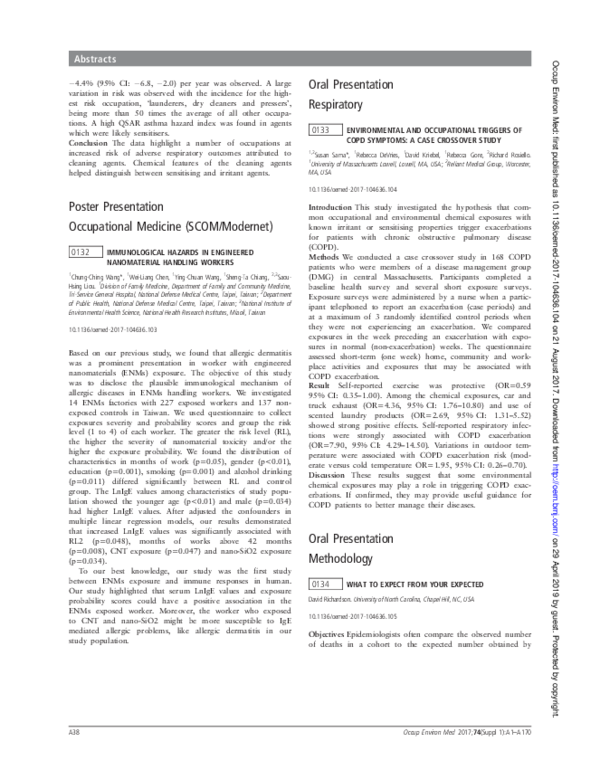 (PDF) 0133 Environmental and occupational triggers of copd symptoms: a ...