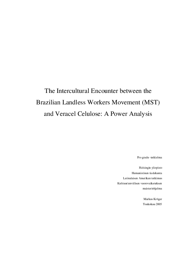 (PDF) The Intercultural Encounter between the Brazilian Landless ...