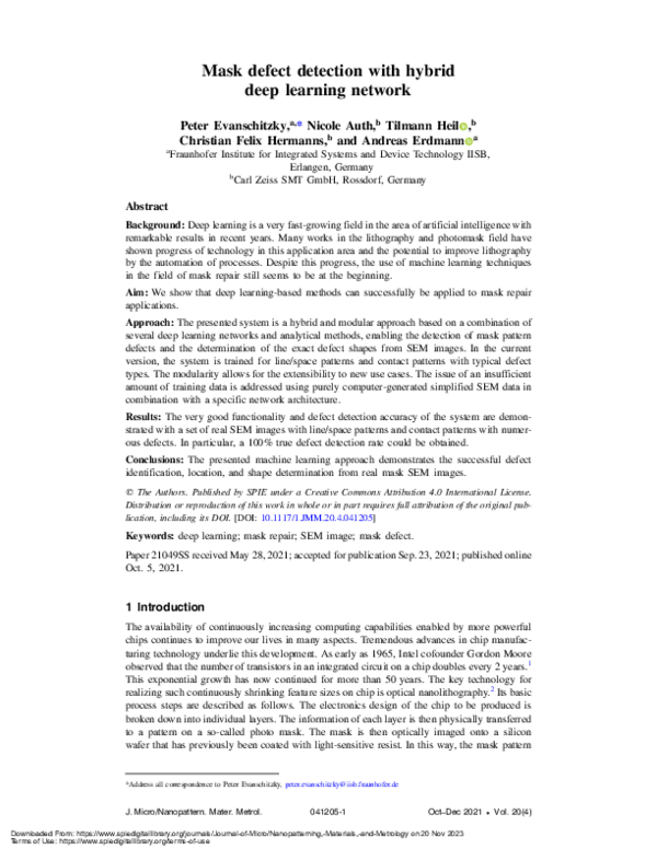 (PDF) Mask defect detection with hybrid deep learning network