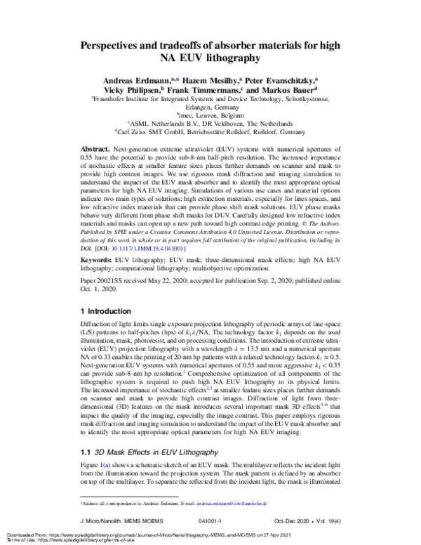 (PDF) Perspectives and tradeoffs of absorber materials for high NA EUV ...