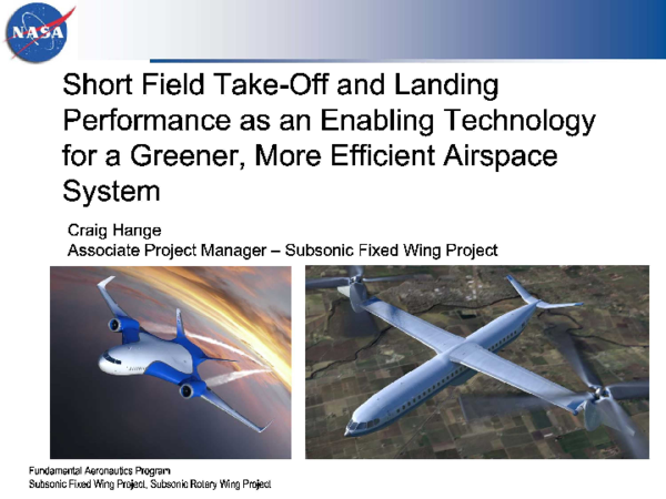 (PDF) Short Field Take-Off and Landing Performance as an Enabling Technology for a Greener, More ...