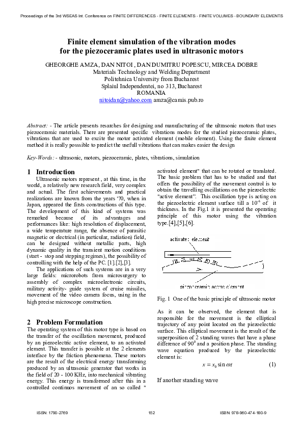 (PDF) Finite element simulation of the vibration modes for the ...