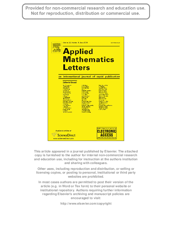 (PDF) Applied Mathematics Letters