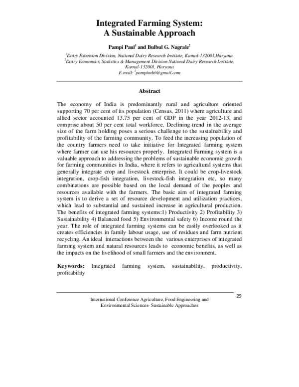 (PDF) Integrated Farming System: A Sustainable Approach