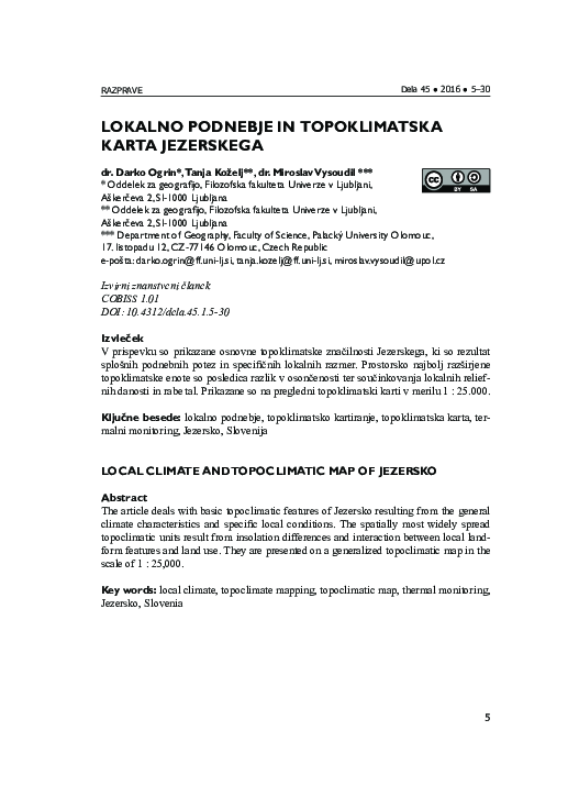 (PDF) Lokalno podnebje in topoklimatska karta Jezerskega