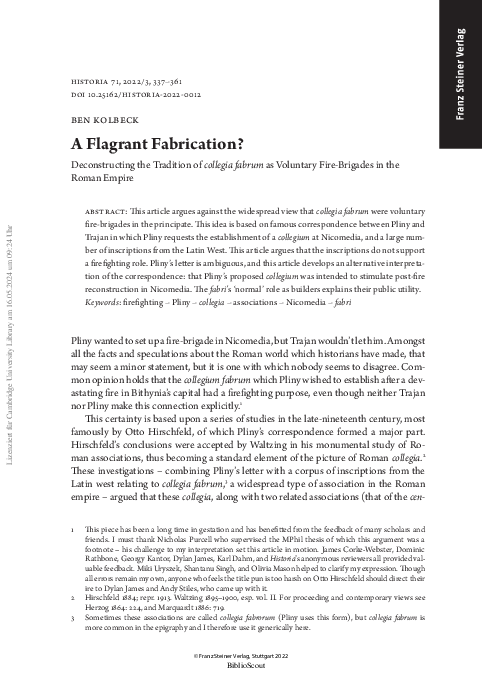 (PDF) A Flagrant Fabrication? Deconstructing the tradition of collegia ...