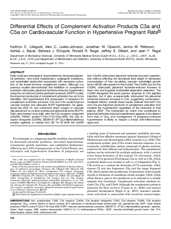(PDF) Differential Effects of Complement Activation Products C3a and ...