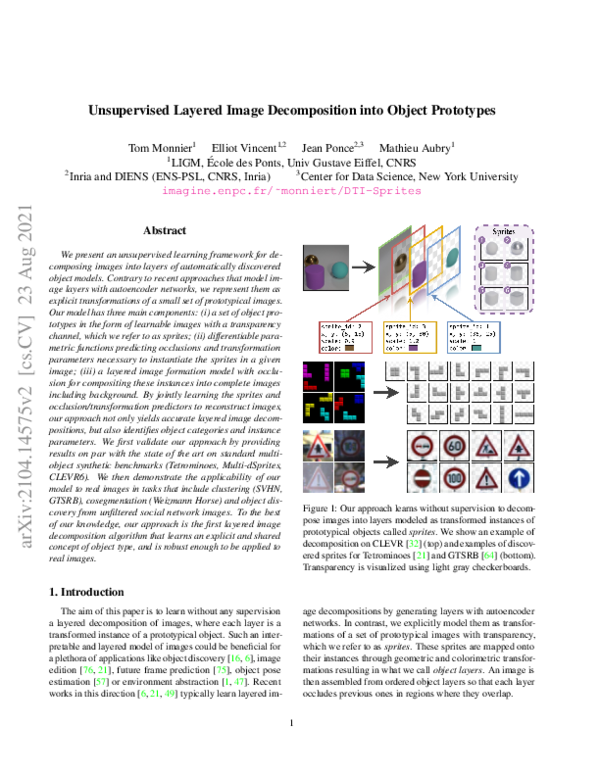 (PDF) Unsupervised Layered Image Decomposition into Object Prototypes