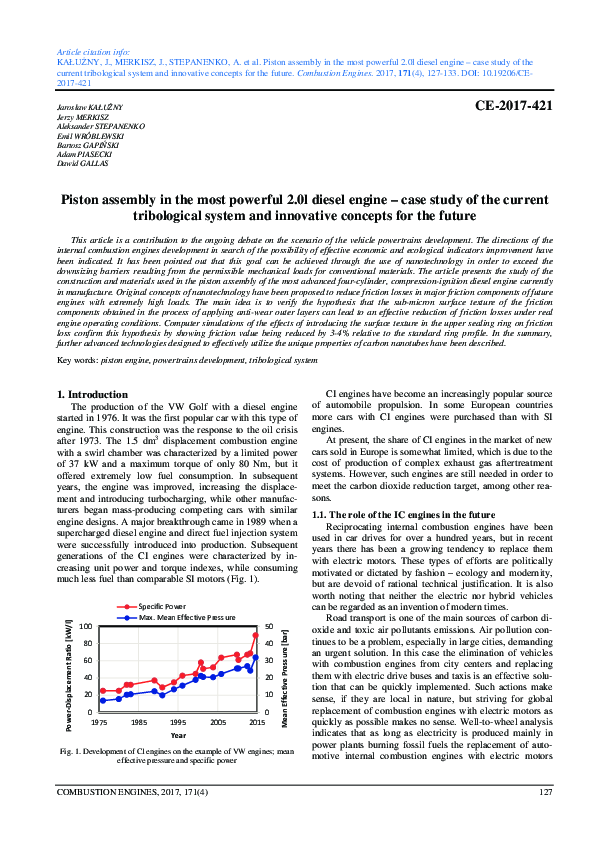 (PDF) Piston assembly in the most powerful 2.0l diesel engine – case ...
