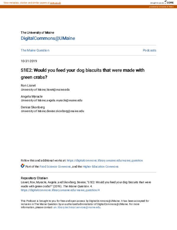 (PDF) S1E2: Would you feed your dog biscuits that were made with green ...