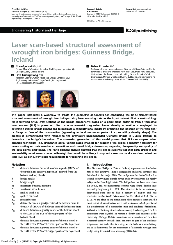 (PDF) Laser scan-based structural assessment of wrought iron bridges ...