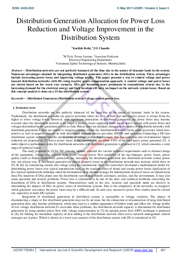 (PDF) Distribution Generation Allocation for Power Loss Reduction and ...