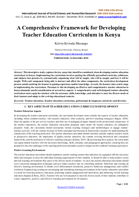 (PDF) A Comprehensive Framework for Developing Teacher Education ...
