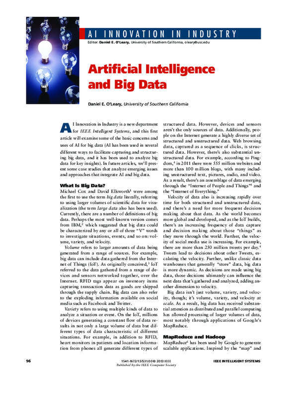 (PDF) Artificial Intelligence and Big Data