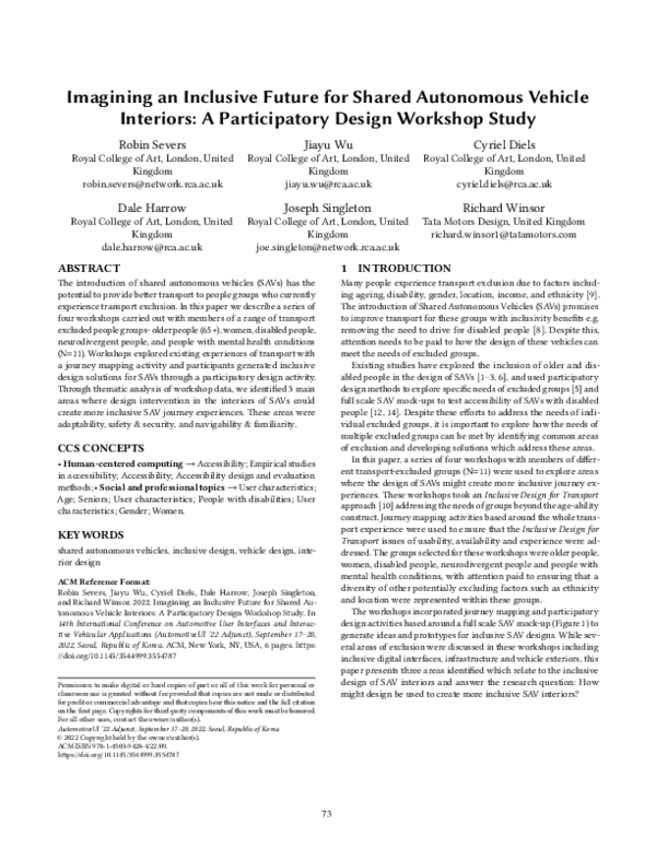 (PDF) Imagining an Inclusive Future for Shared Autonomous Vehicle ...