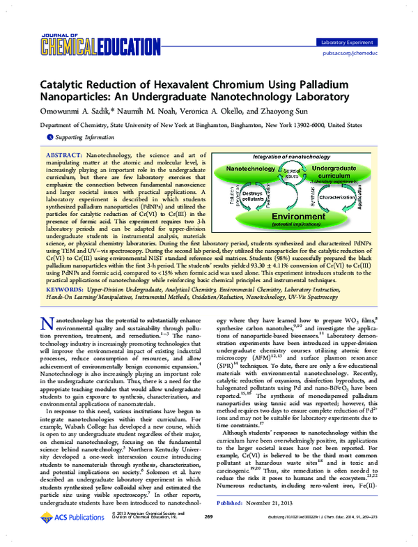 (PDF) Catalytic Reduction of Hexavalent Chromium Using Palladium ...