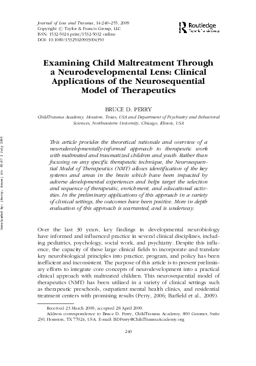 (PDF) Examining Child Maltreatment Through a Neurodevelopmental Lens ...