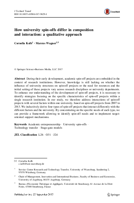 (PDF) How university spin-offs differ in composition and interaction: a ...