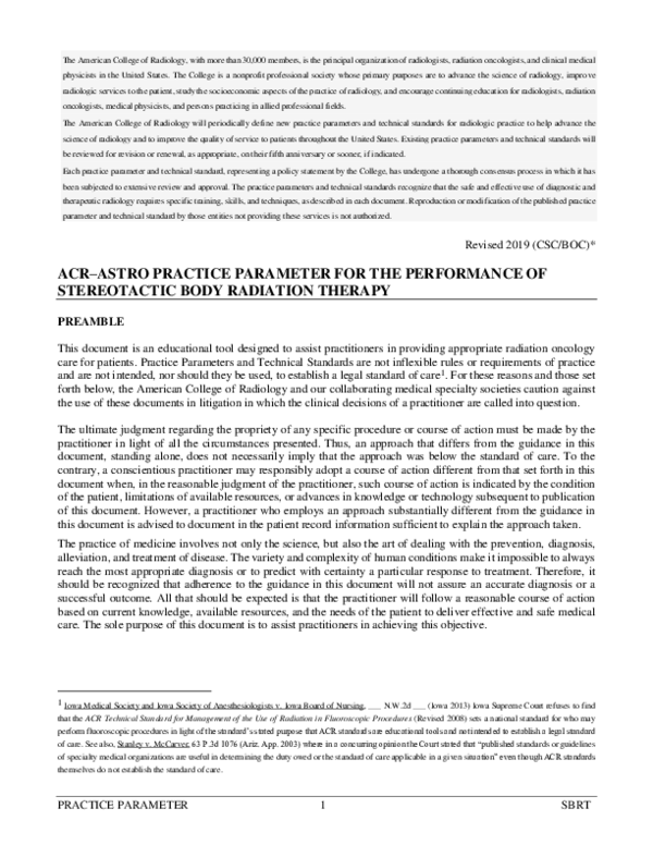 (PDF) ACR–ASTRO Practice Parameter for the Performance of Proton Beam ...