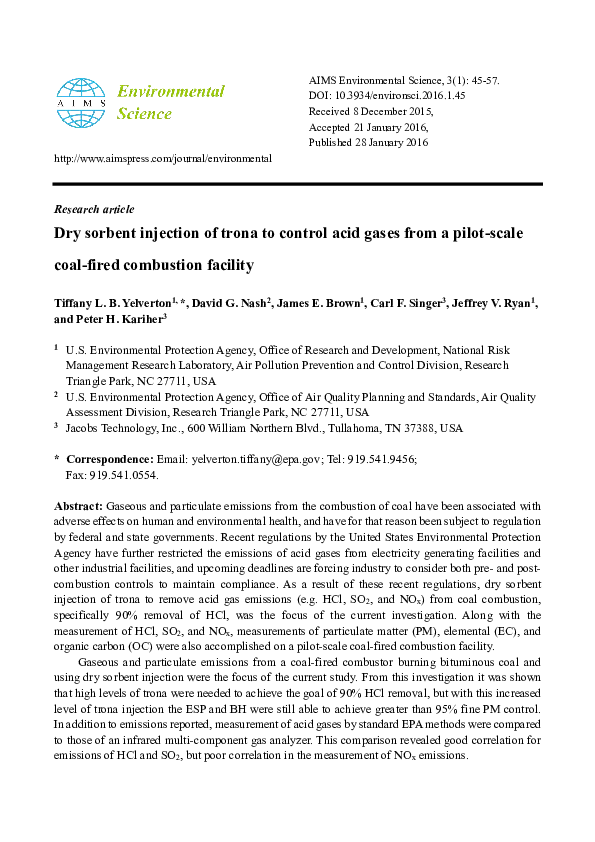 (PDF) Dry sorbent injection of trona to control acid gases from a pilot ...
