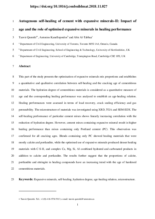 (PDF) Autogenous self-healing of cement with expansive minerals-II ...