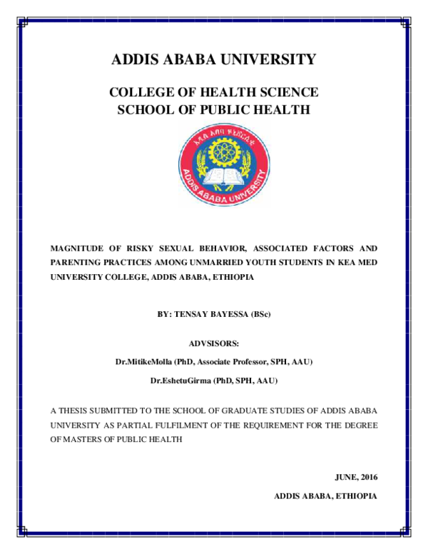 Pdf Magnitude Of Risky Sexual Behavior Associated Factors And 6284
