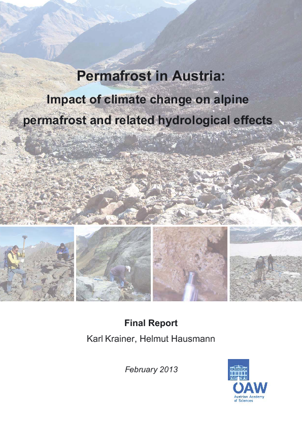(PDF) Permafrost in Austria: Impact of climate change on alpine ...