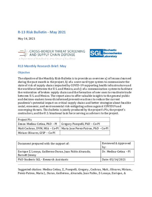(PDF) R13-CBTS-SGL Monthly Risk Bulletin May 2021