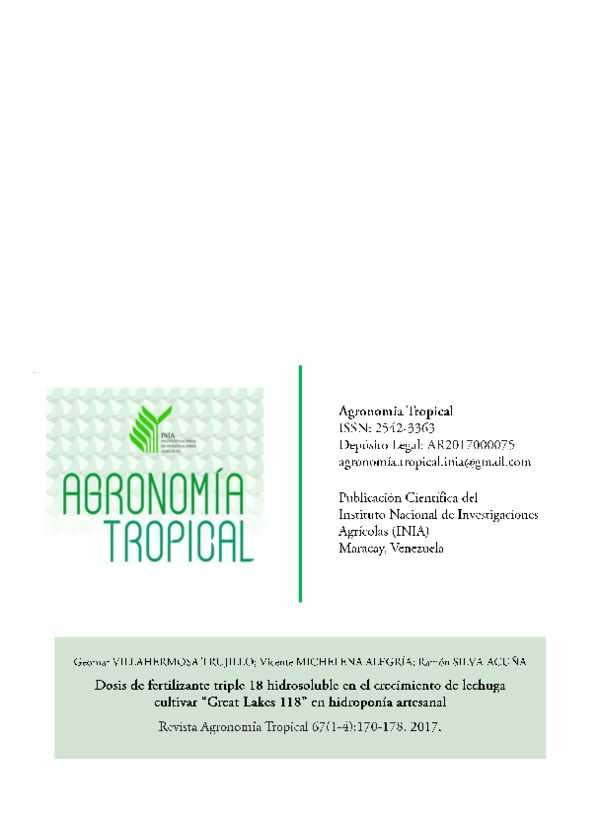 (PDF) Dosis de fertilizante triple 18 hidrosoluble en el crecimiento de ...
