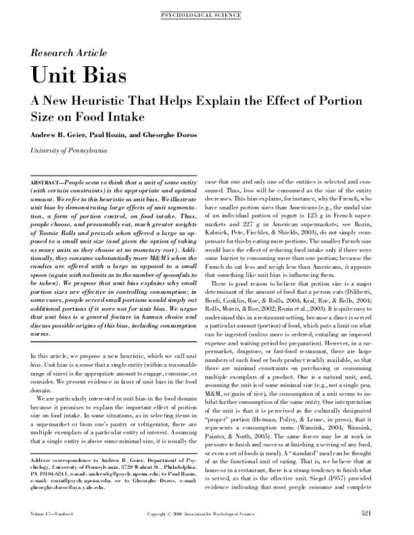(PDF) Unit Bias