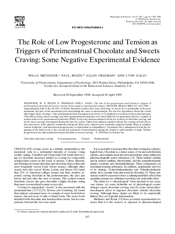 (PDF) The Role of Low Progesterone and Tension as Triggers of ...