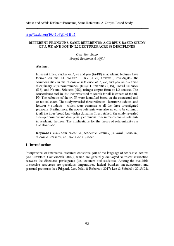 (PDF) Different pronouns, same referents