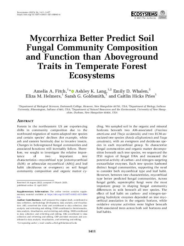 (PDF) Mycorrhiza Better Predict Soil Fungal Community Composition and ...