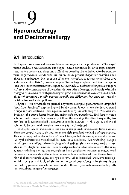 (PDF) Hydrometallurgy and Electrometallurgy