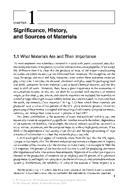 (PDF) Significance, History, and Sources of Materials