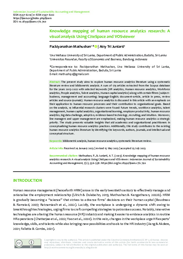 (PDF) Knowledge mapping of human resource analytics research: A visual ...