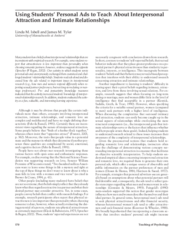 (PDF) Teaching Interpersonal Attraction through Ads