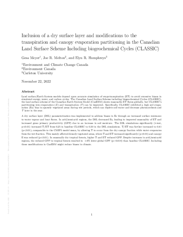 (PDF) Inclusion of a dry surface layer and modifications to the ...