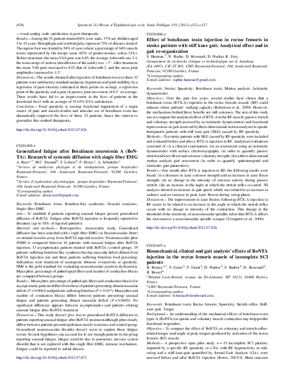 (PDF) Biomechanical, clinical and gait analysis’ effects of BoNTA ...